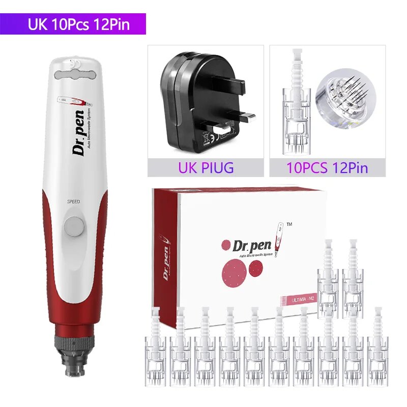 Dr. Pen Ultima N2 Беспроводная ручка для микронидлинга, UK Plug, 12pin