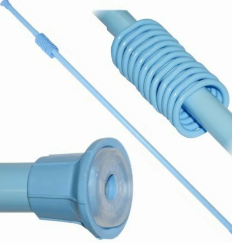 Карниз в ванну Европласт раздвижной 110-220 см, стальной голубой