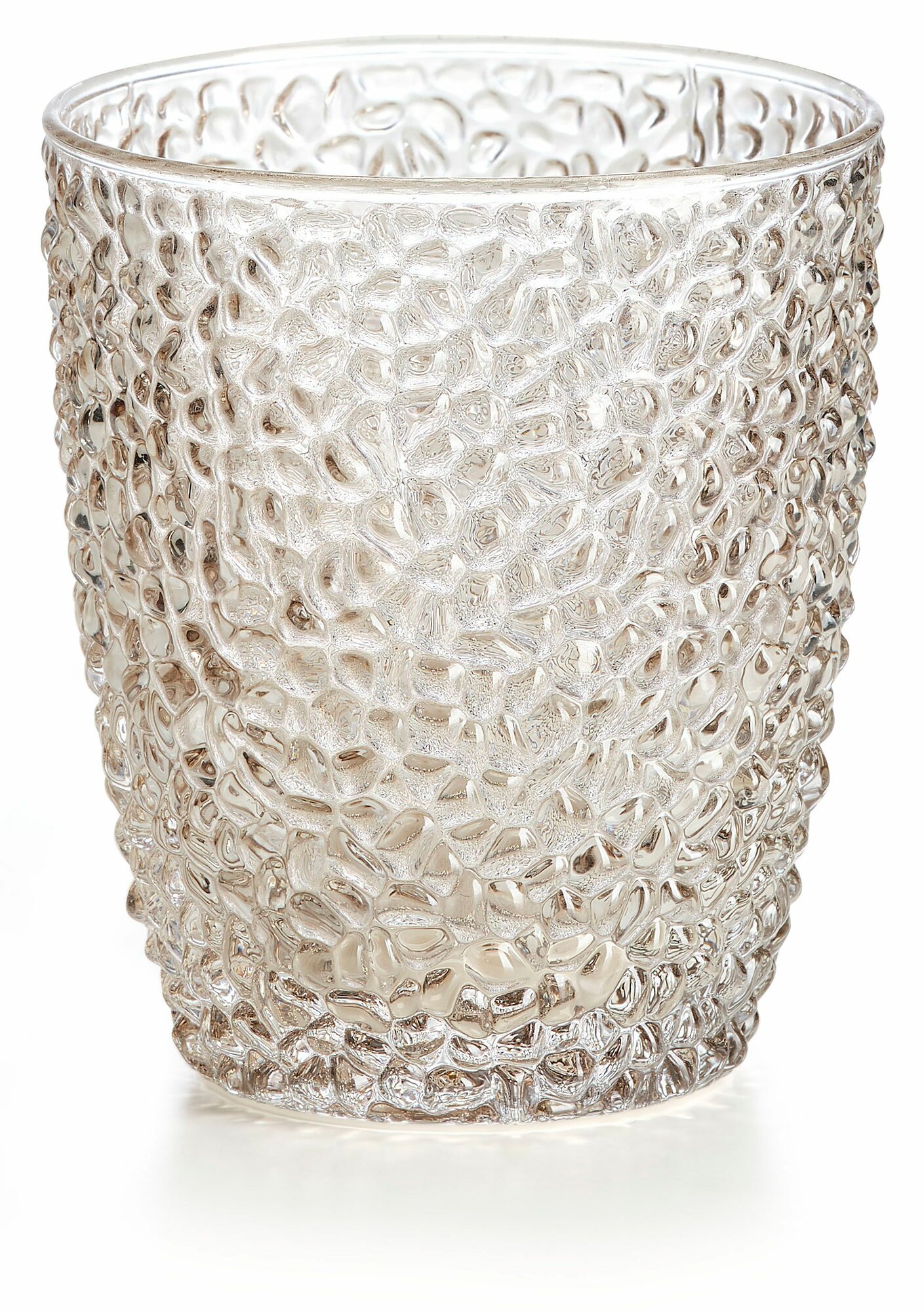 Цветной серо бежевый стакан из фактурного стекла IVV Италия коллекция Special