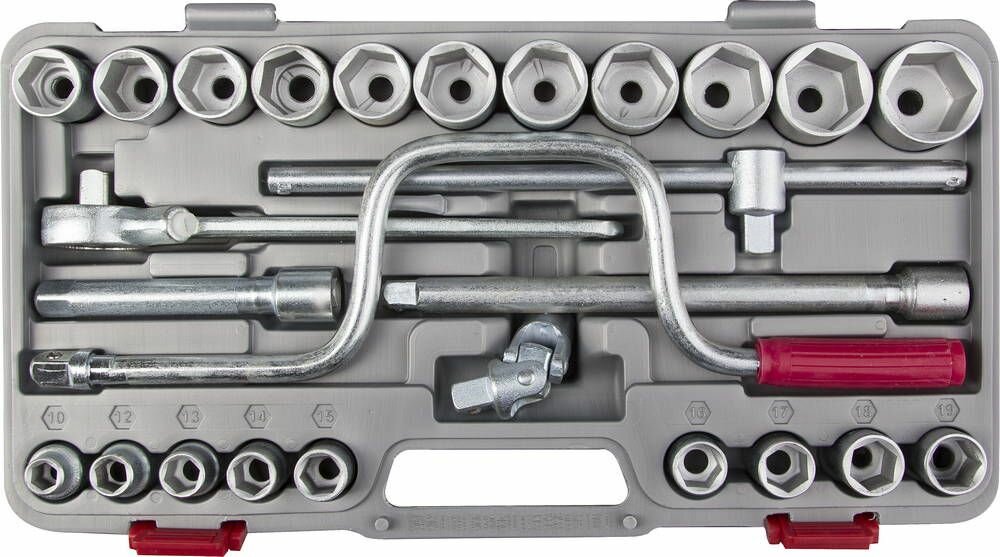 Набор торцовых головок шоферский инструмент №4, 26 шт, 1/2", пластиковый кейс 2761-40