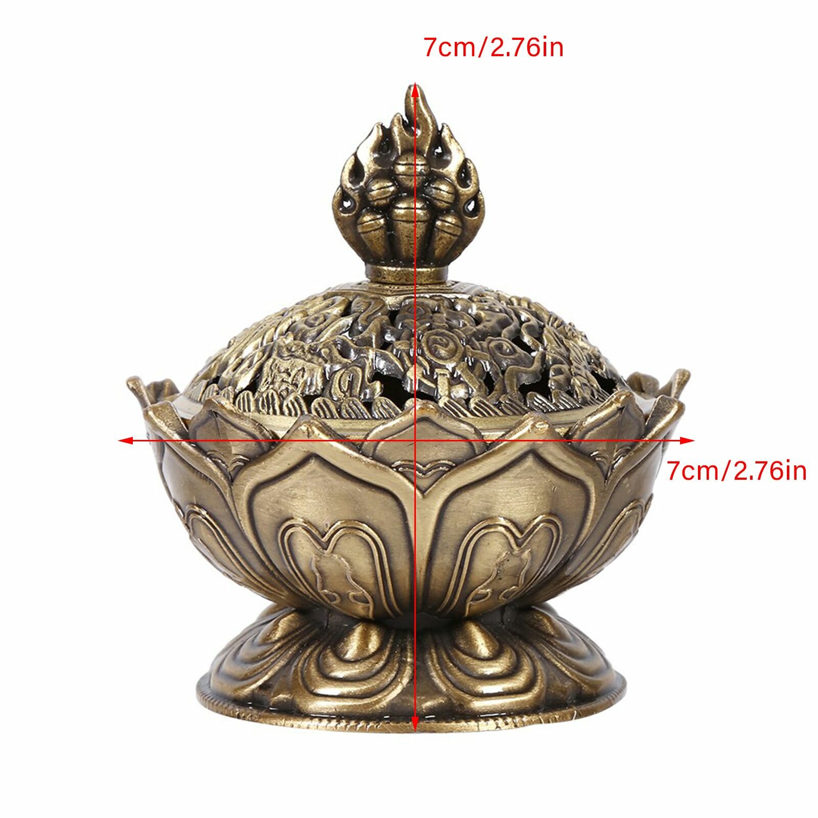 Винтажная курильница с обратным потоком дыма, палка, конус, держатель, украшение для дома, горячая (бронза)