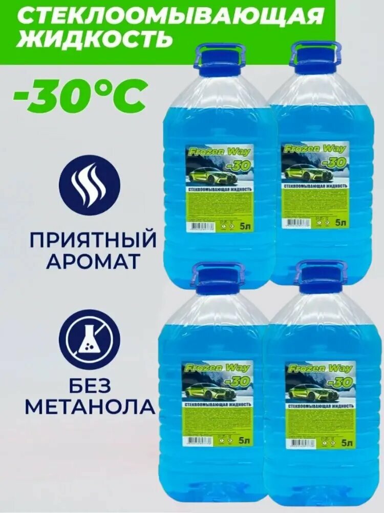 Стеклоомыватель Frozen Way, незамерзающий, 5 л, -30°C, 4 шт.