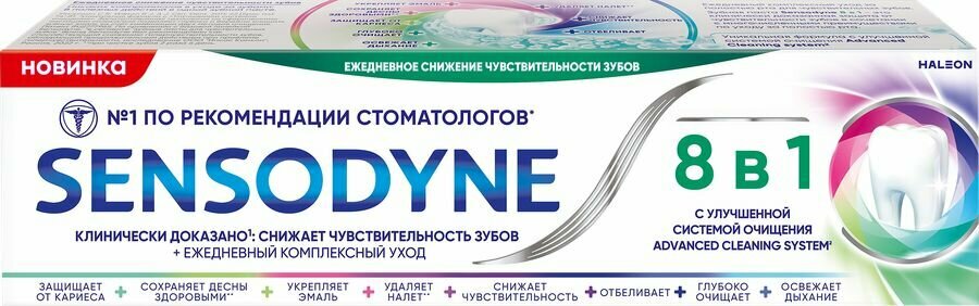 Зубная паста SENSODYNE 8в1 Комплексное очищение и защита от повышенной чувствительн 75МЛ