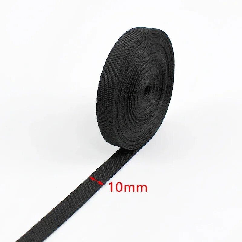 Meetee тканая лента нейлона 5 м черная 10-100 мм Black-10mm