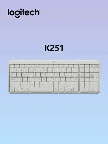 Клавиатура беспроводная Logitech K251, Английская раскладка, белый
