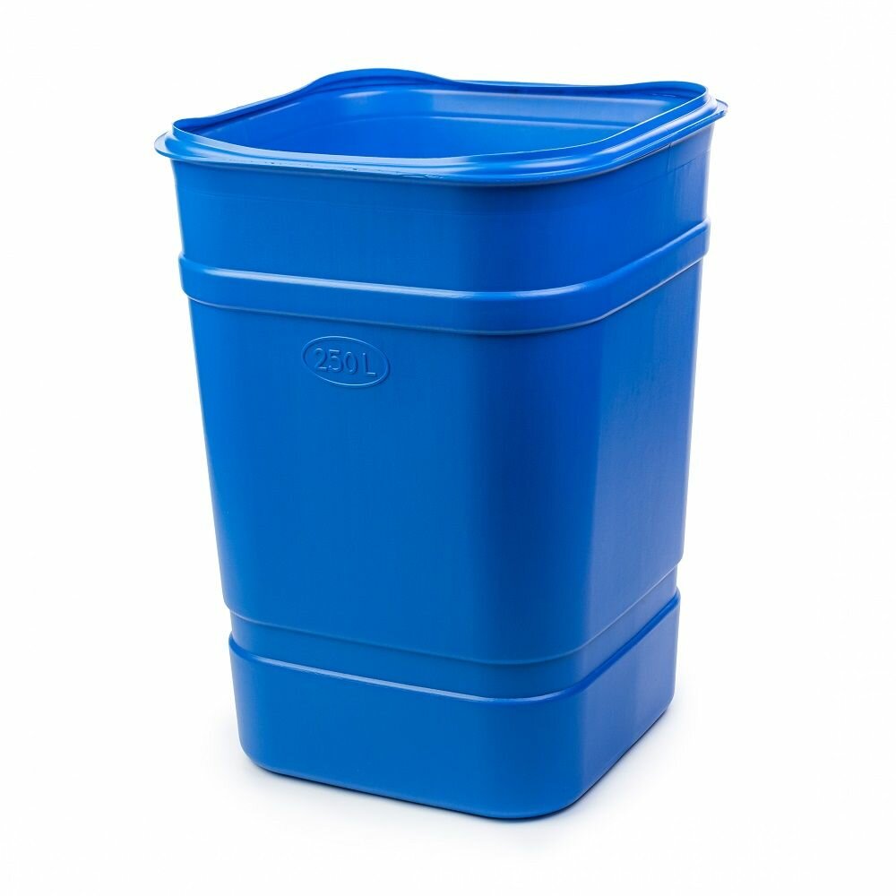 Бочка-бак без крышки (квадратный) 250л синий для воды М1695