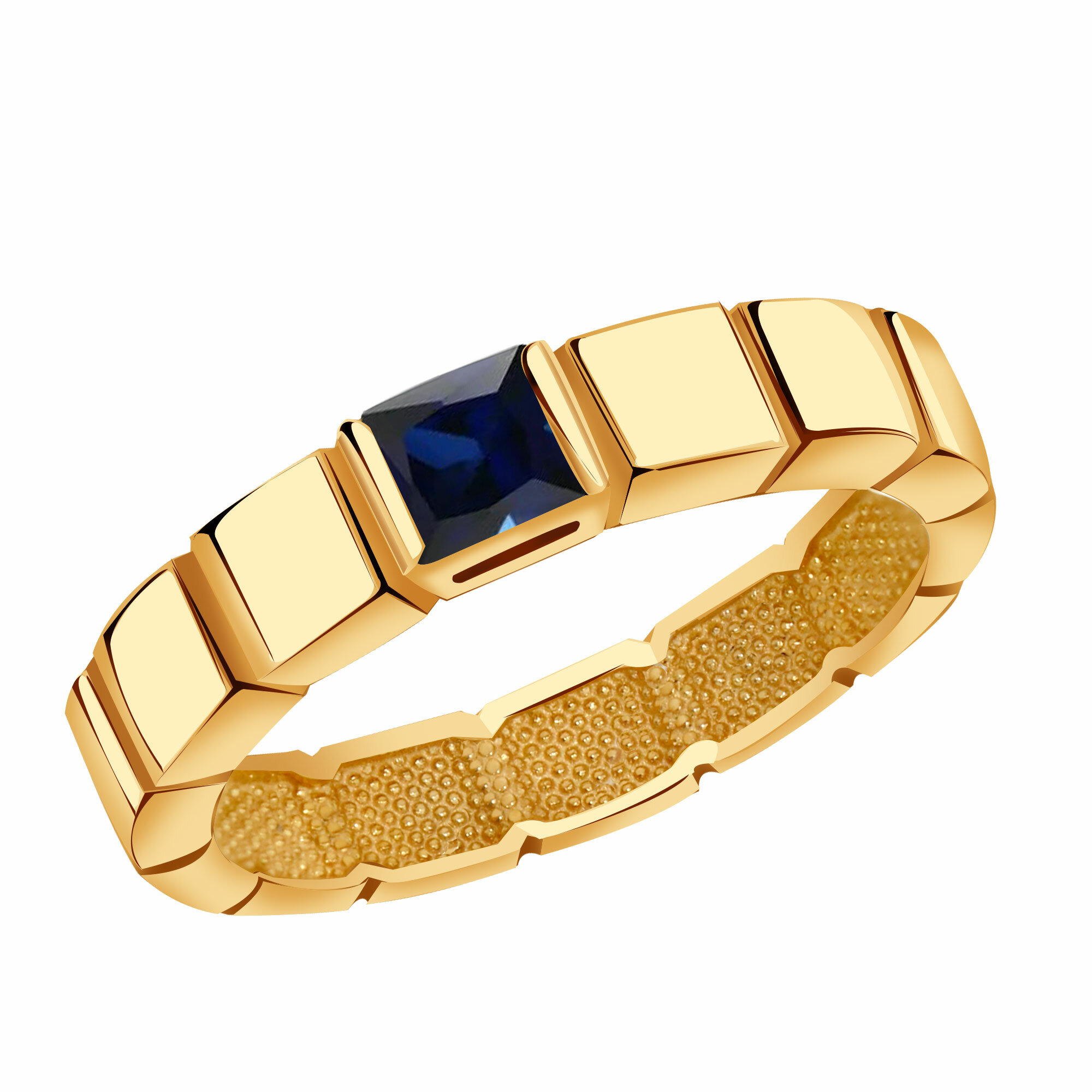 Кольцо, красное золото, 585 проба, сапфир