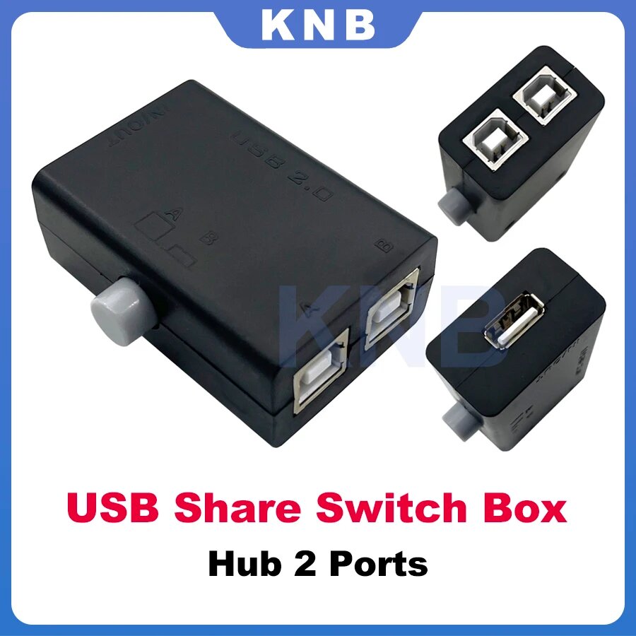 Новый USB-переключатель общего доступа, концентратор, 2-портовый ПК, компьютерный сканер, руководство по принтеров