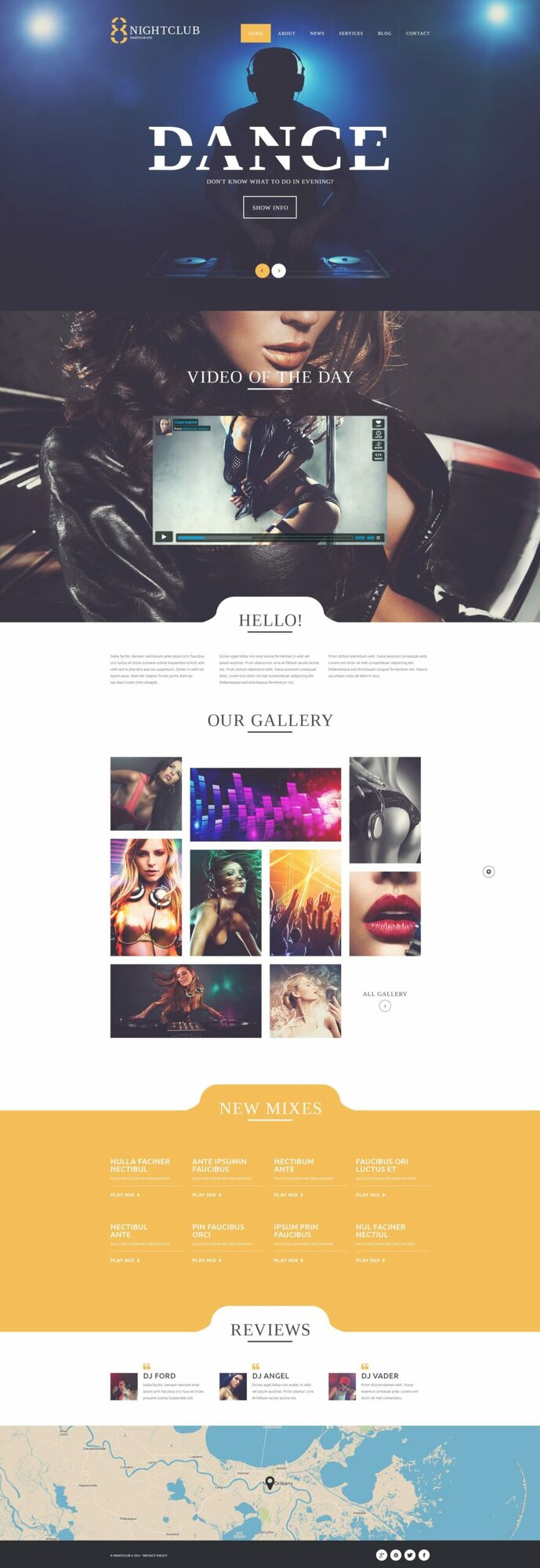 Подарочный сертификат на Шаблон для сайта Вордпресс с демоконтентом NightLife WordPress Theme