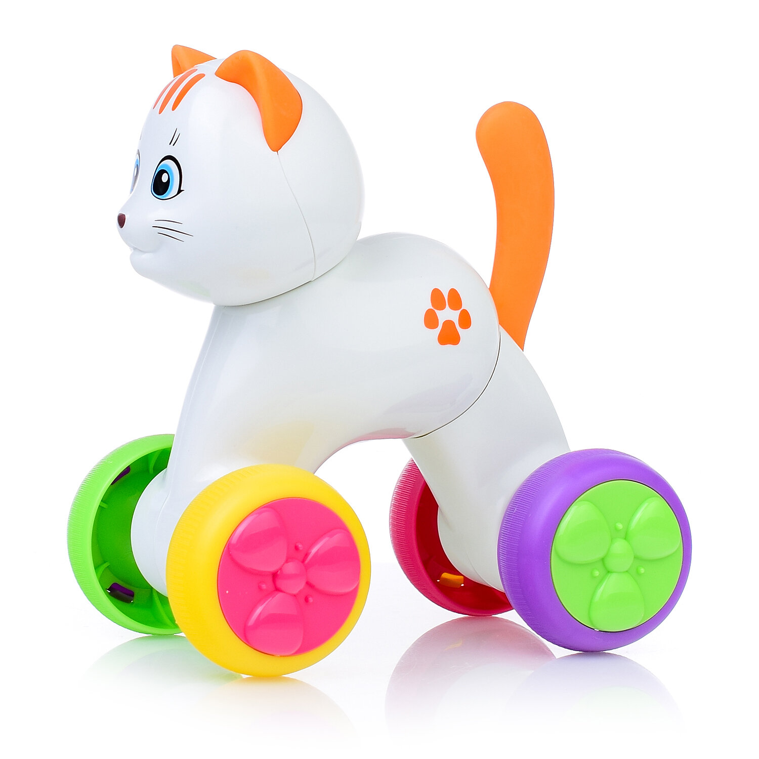 Игрушка-покатушка Stellar "Веселый Котик", пластик, для детей от 1 года, цвета в ассортименте.
