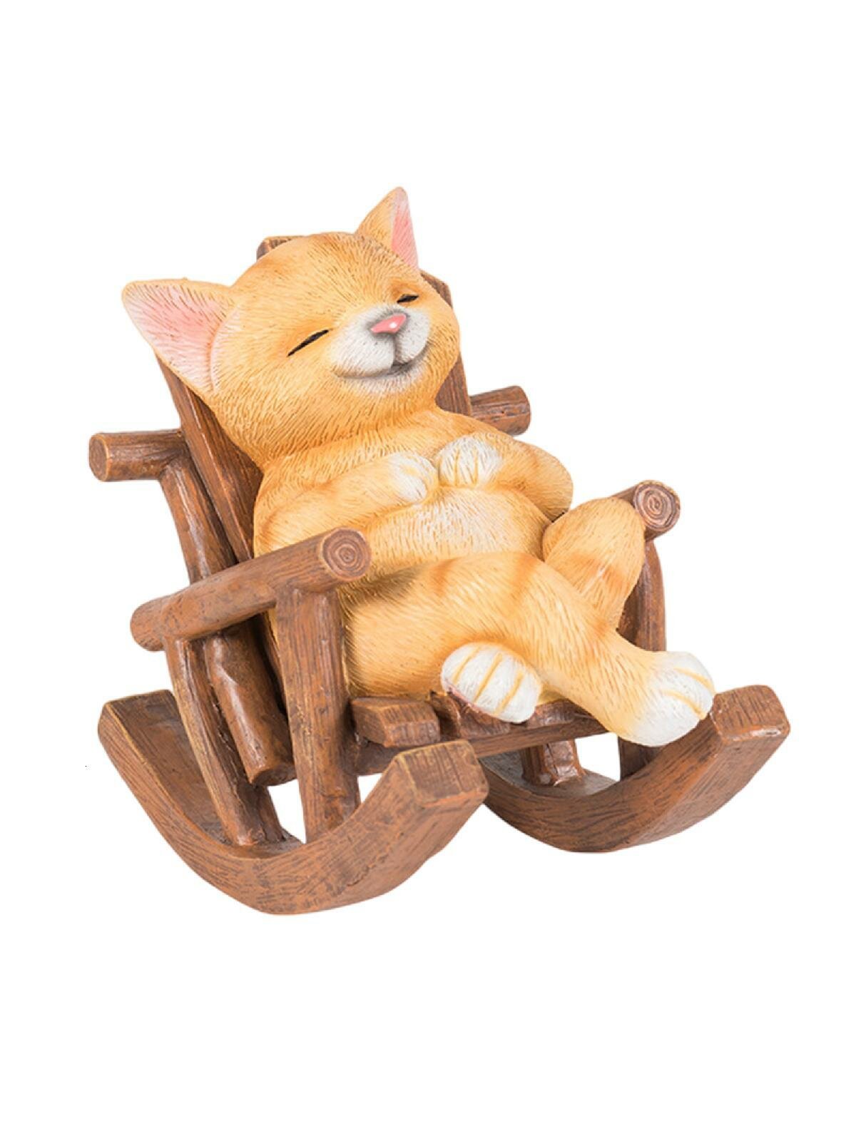 Настольная статуэтка кошки-собаки из смолы для декора офиса и дома, милая миниатюрная фигурка животного, украшение столешницы