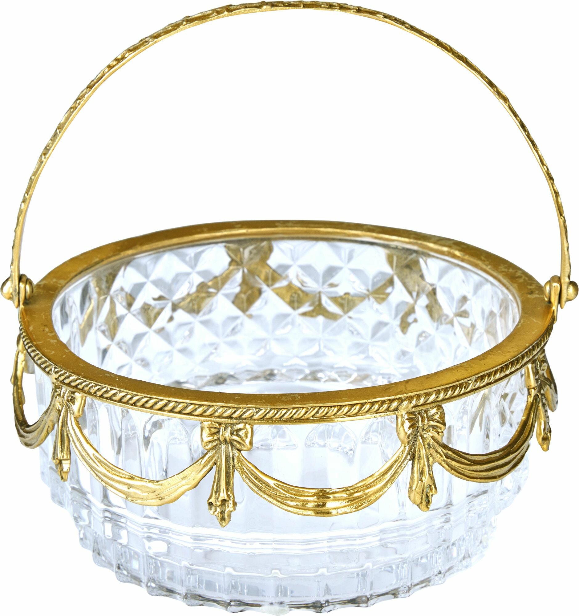 31G2729/HGL479/GLASS Корзиночка 17х17х17см, стекло, бронза, Glasar