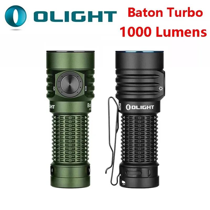 Фонарь-прожектор Olight Baton 3 Pro Max Green - яркий, компактный, водонепроницаемый фонарь — фото 1