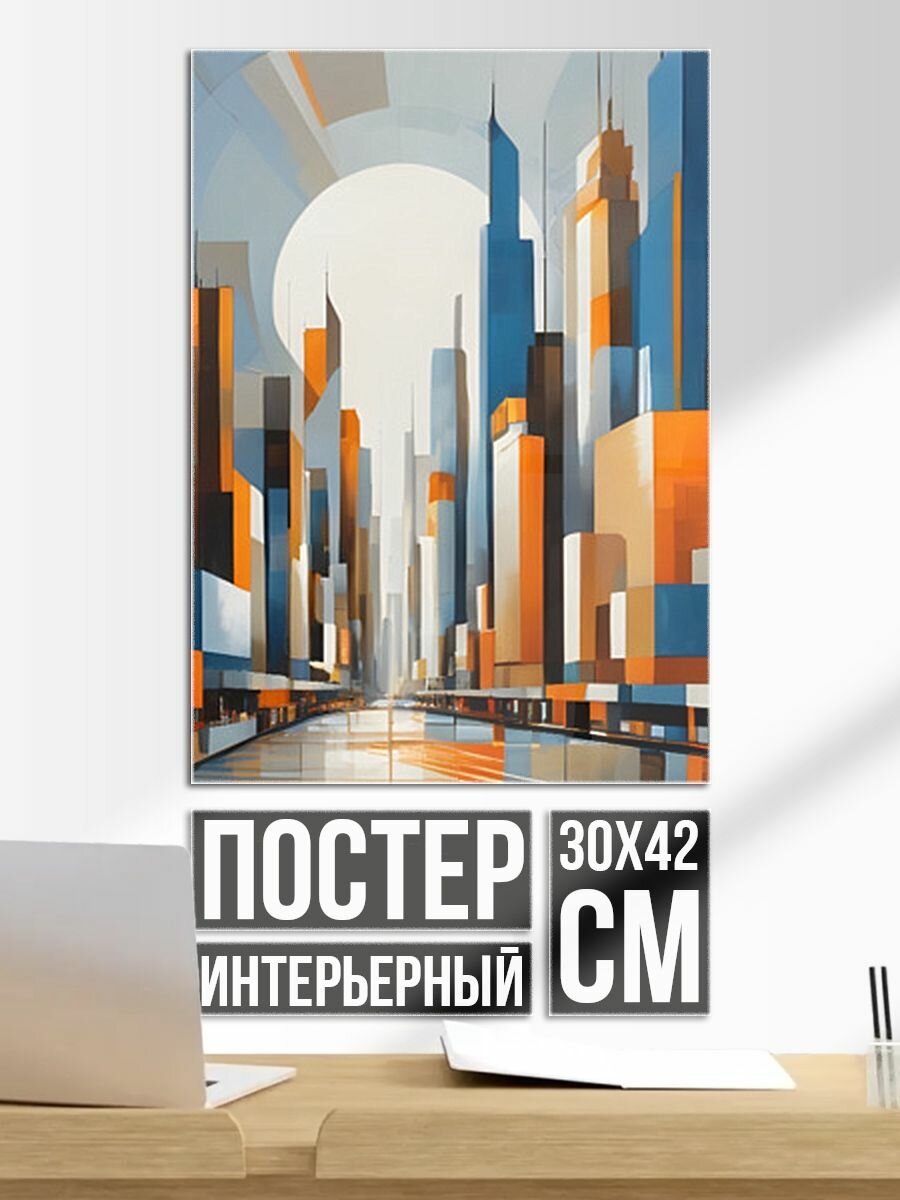 Постер на стену Архитектура город абстракция