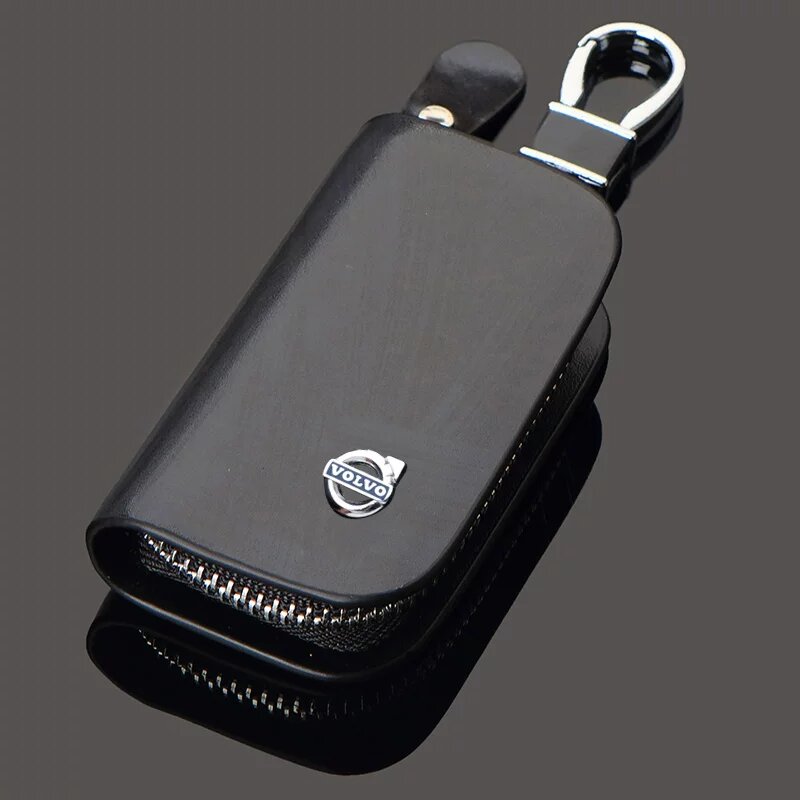 Чехол для ключей Volvo с деревянным рисунком, черный цвет для безопасного управления ключами
