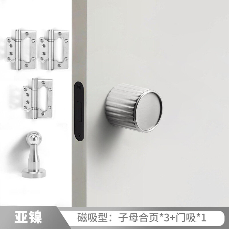 Минималистичный замок круглой формы для спальни, невидимый дверной замок, бесшумный магнитный присоска, экологичный домашний деревянный дверной универсальный дверной ручка