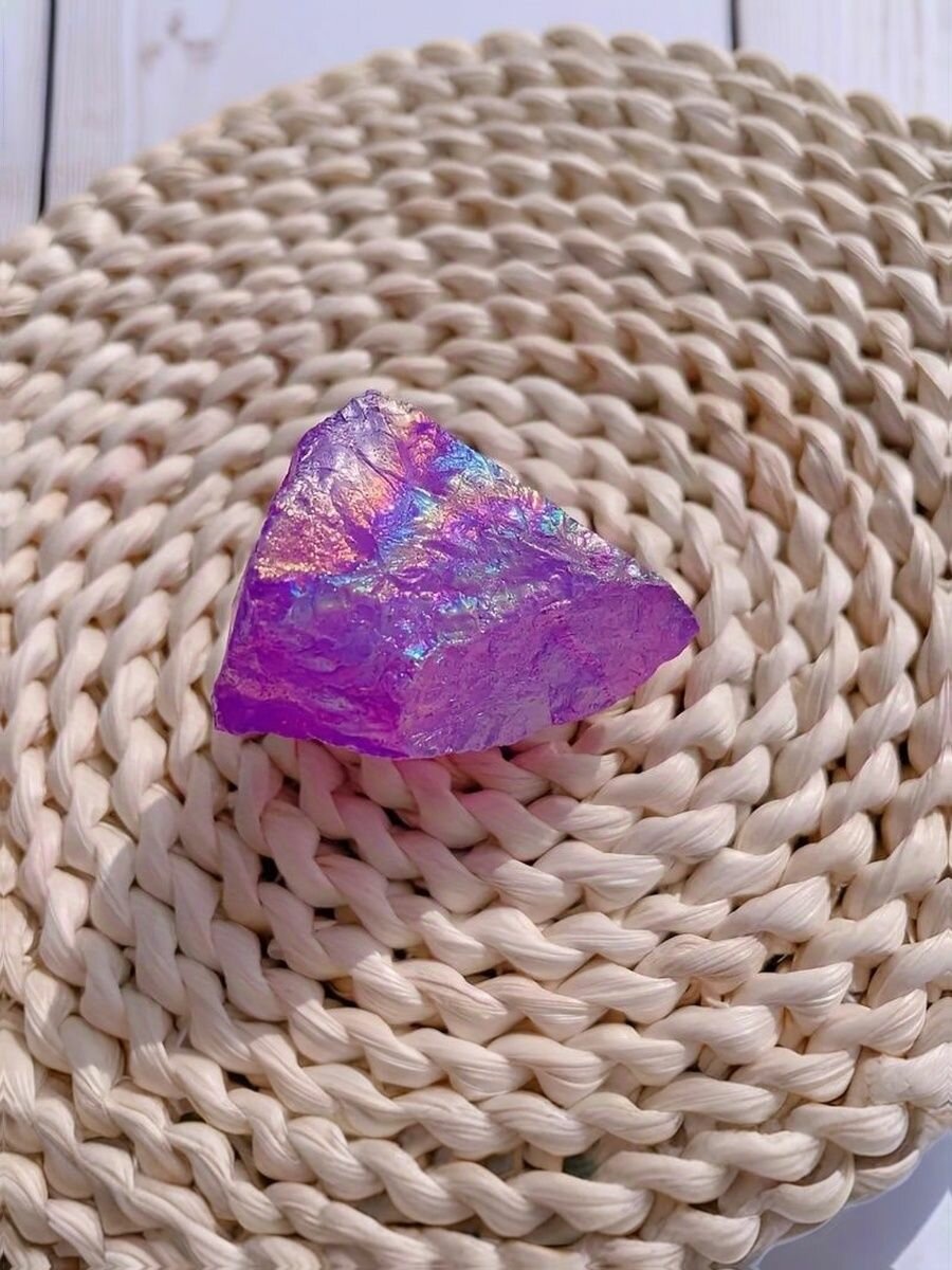 Натуральный фиолетовый радужный кристалл-ореол, ароматерапевтический камень, украшение для дома, подарок к празднику.