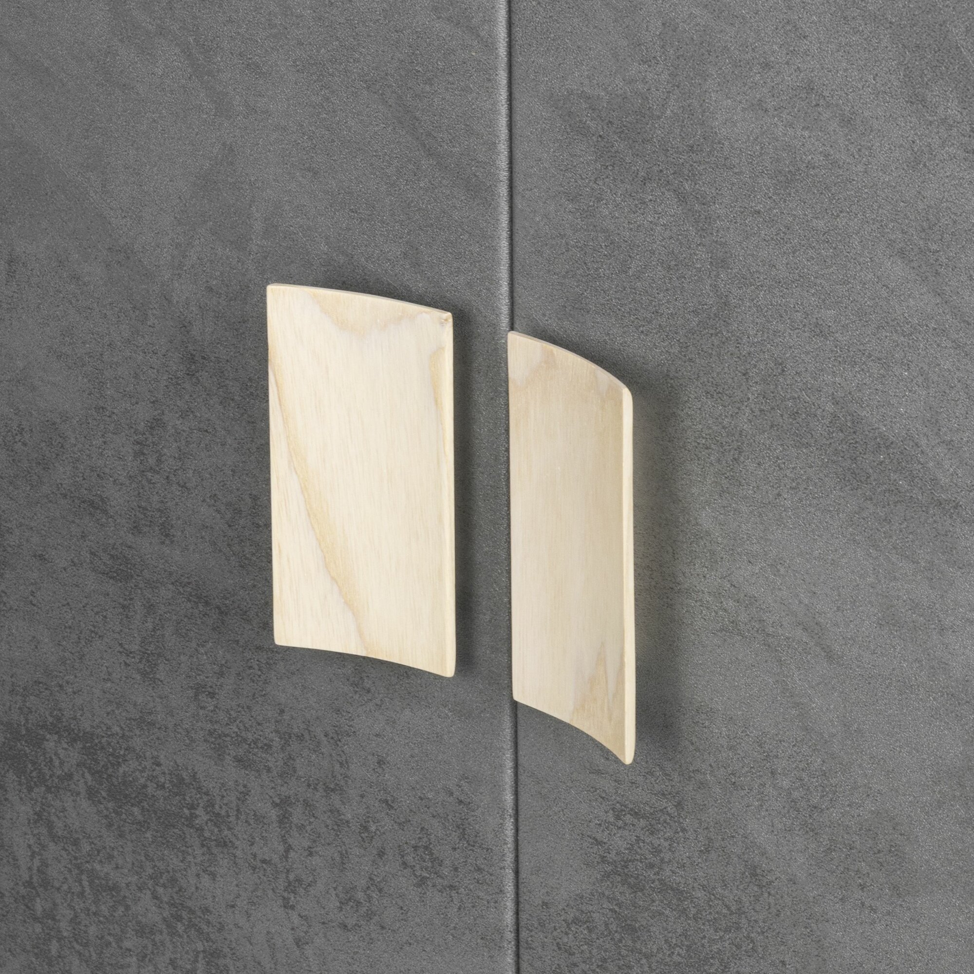 Ручка мебельная 40 мм, деревянная, из ясеня, белая, для кухни или кухонной мебели, шкафа, модель: "Aero 40" 1 шт.