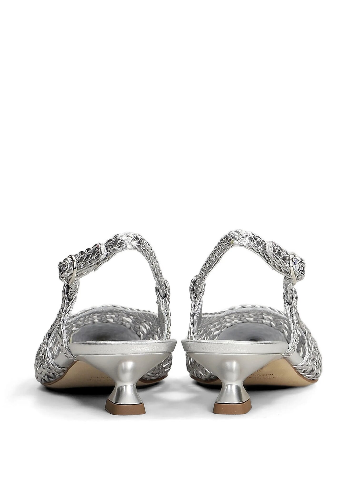 Туфли The Seller Woven-leather slingback pumps, размер 38, Silver — фото 1