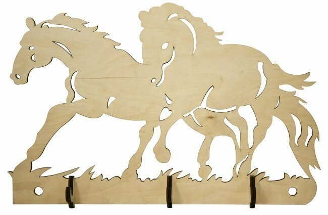 Деревянные заготовки / Декупаж, деревянная заготовка для творчества "Добрый мастер" №14020 "Вешалка Кони" 39*24см (1шт)
