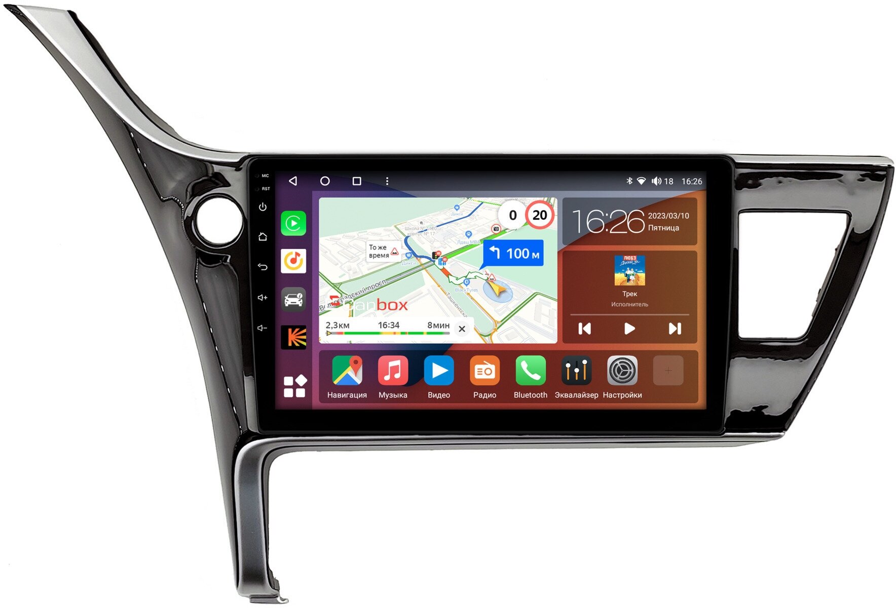 Штатная магнитола Canbox H-Line 4195-10-1266 Toyota Corolla (E160/E170/E180) 2015-2024 (гибрид, левый руль или китайский рынок) (тип 2, авто с камерой