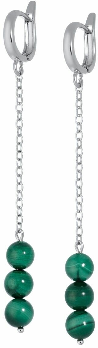 Серьги, малахит