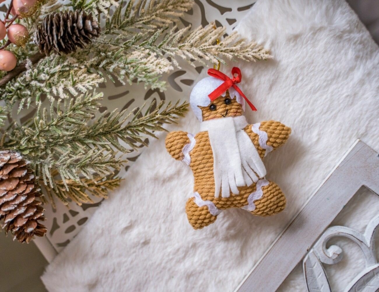 Ёлочная игрушка, текстиль, 10 см, Due Esse Christmas