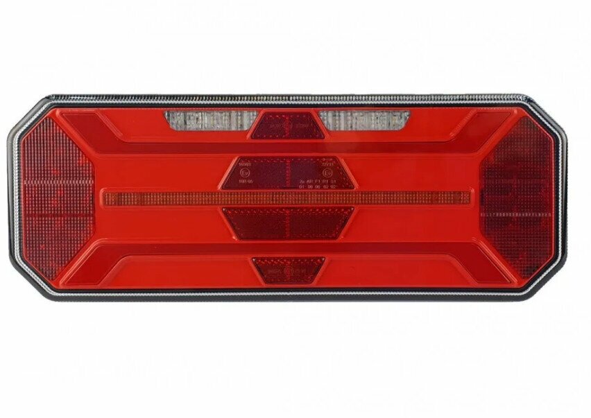 Светодиодный фонарь универсальный 20,2 Вт для грузовиков с подсветкой номера левый (катафот ромб)/ для прицепов/ для спецтехники/ для внедорожников/ 9-32в