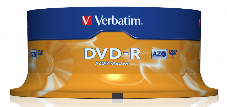 Диск DVD+R 4.7Gb 16x Verbatim 43522 cake box 25шт. (43522)