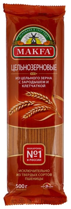 Макфа Макароны Спагетти цельнозерновые, 500 г — купить по выгодной цене ...