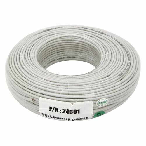 Кабель телефонный 100м, 2 пары, многожильный, 1 шт
