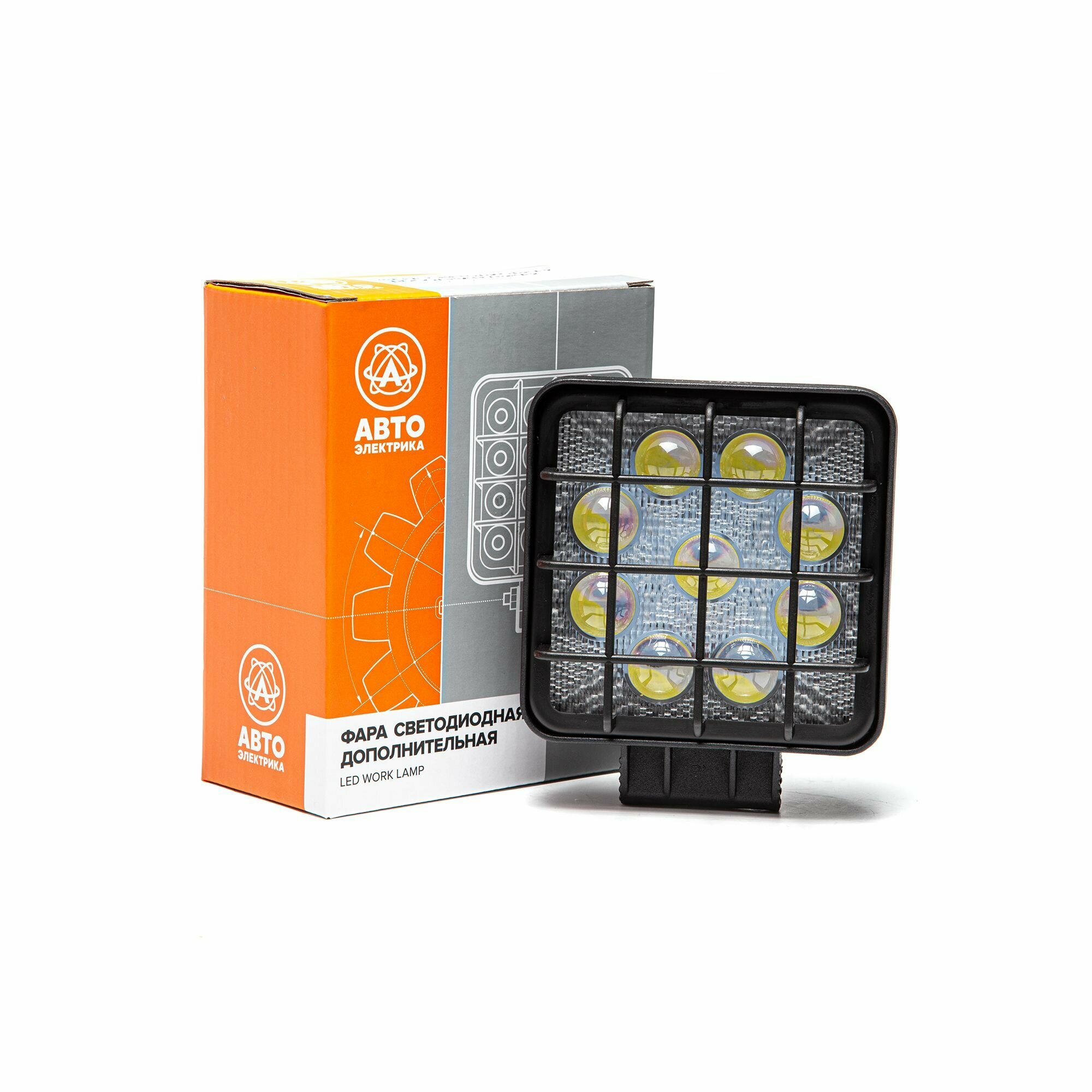 Фара светодиод доп. AE27S-9LED-5DLENS-HC квадратная, напр. свет, 9 диодов, 5D-линза, с решеткой 27W, 12/24В