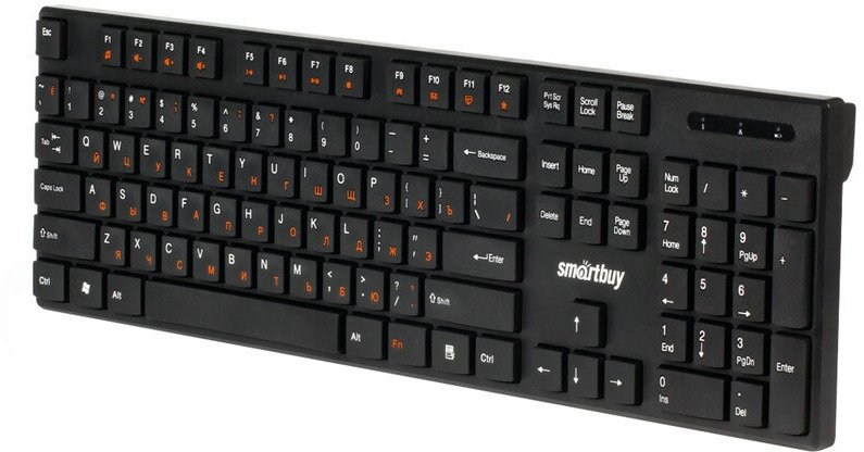 Клавиатура беспроводная Smartbuy ONE 238, мультимедийная, USB, черная, 321291