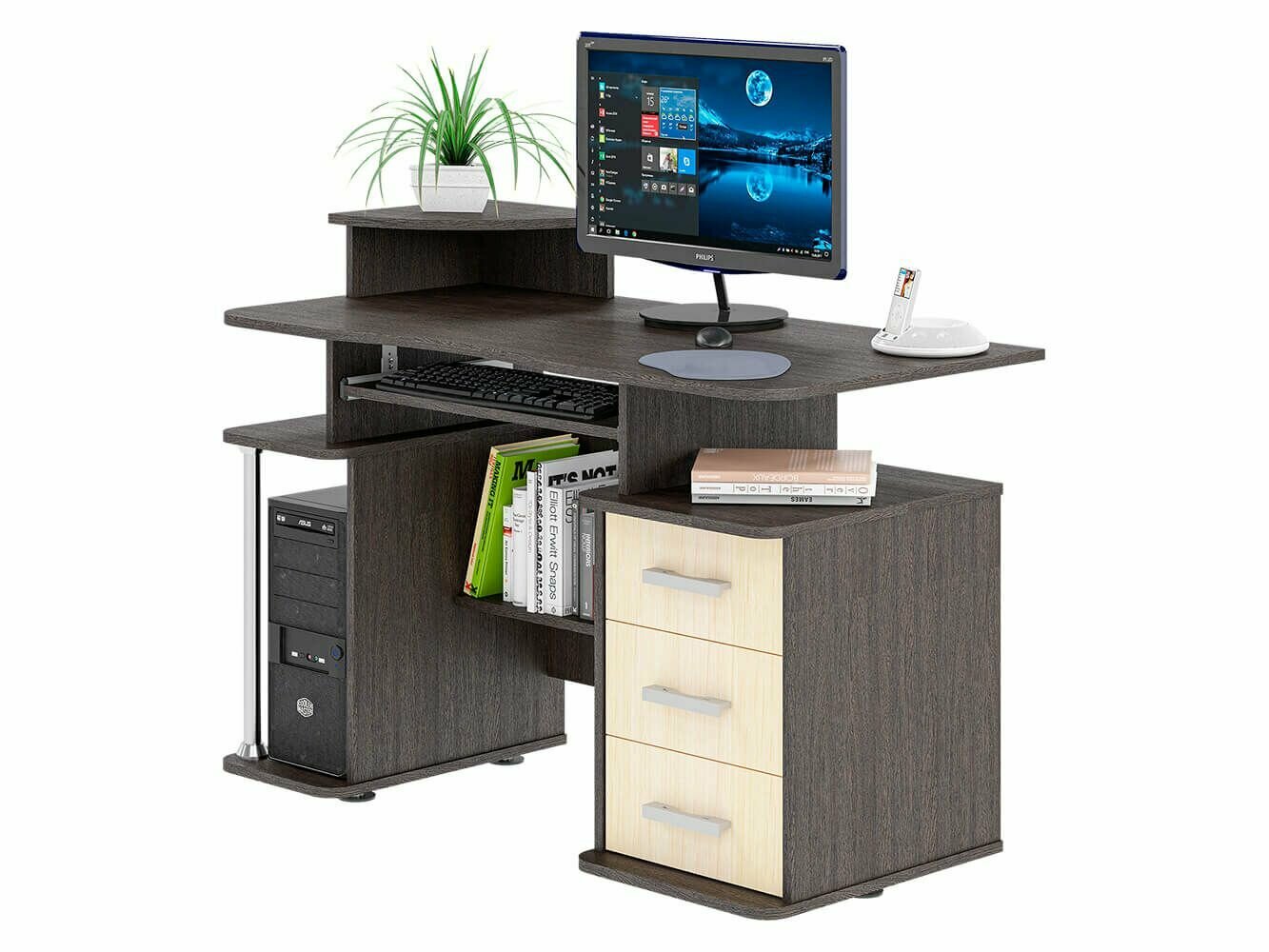 Стол компьютерный СК-22, Венге/Дуб молочный