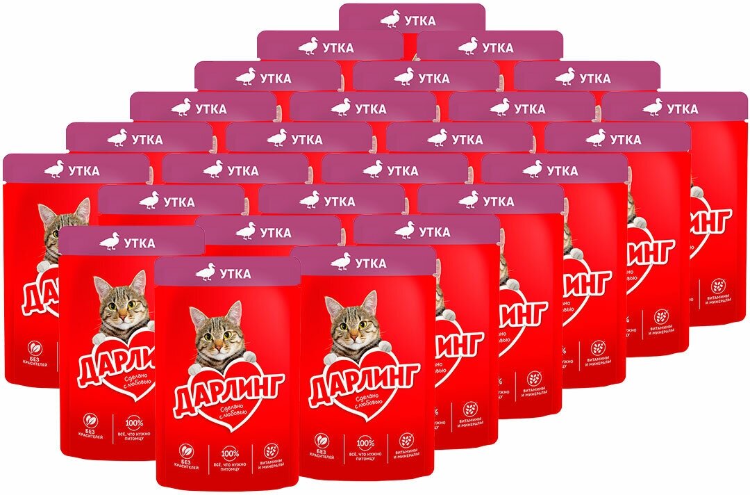 Дарлинг для взрослых кошек с уткой в подливе пауч (75 гр х 26 шт)