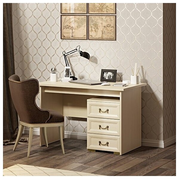 Стол письменный Екатерина, Крем, без тумбы, классический стиль, Miassmobili