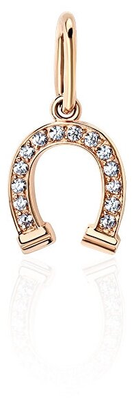 Подвеска, комбинированное золото, 585 проба, фианит