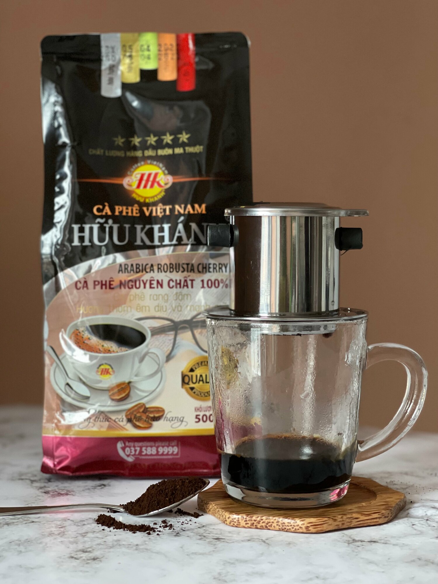 Кофе молотый HUU KHANH - Ху Кхань Черный (black) 5*, 500 г