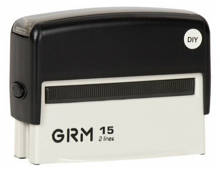 Штамп самонаборный 2-строчный, оттиск 69×10 мм синий, GRM 15 DIY, касса В комплекте, 116000