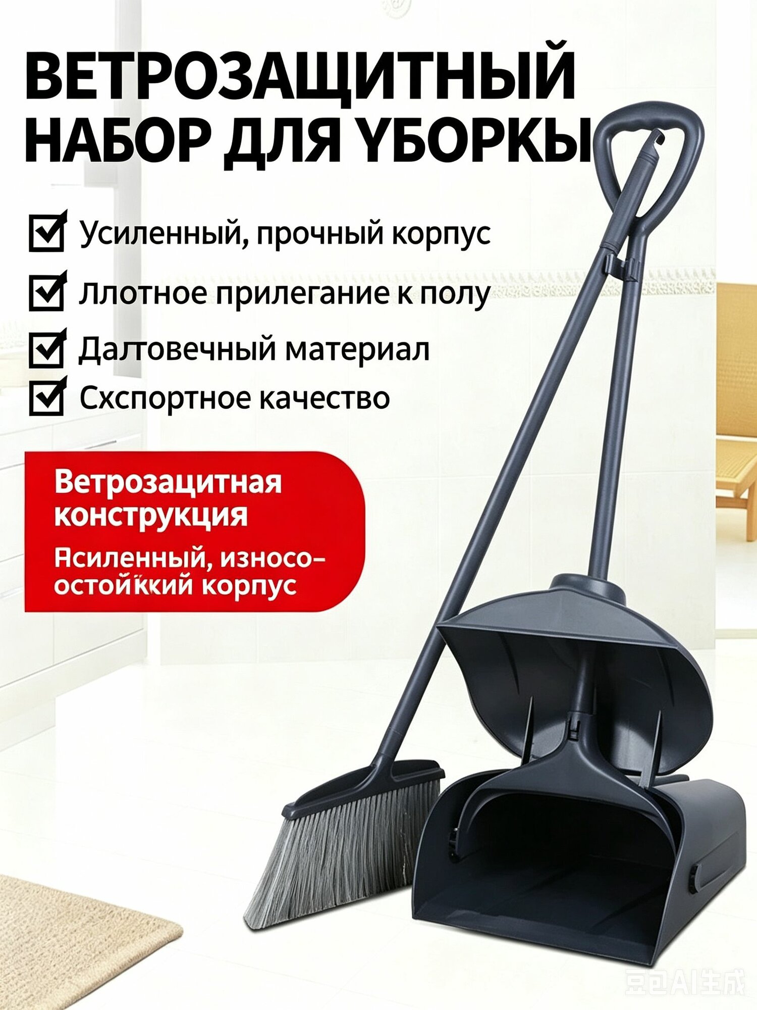 Щетка с совком, 1 шт