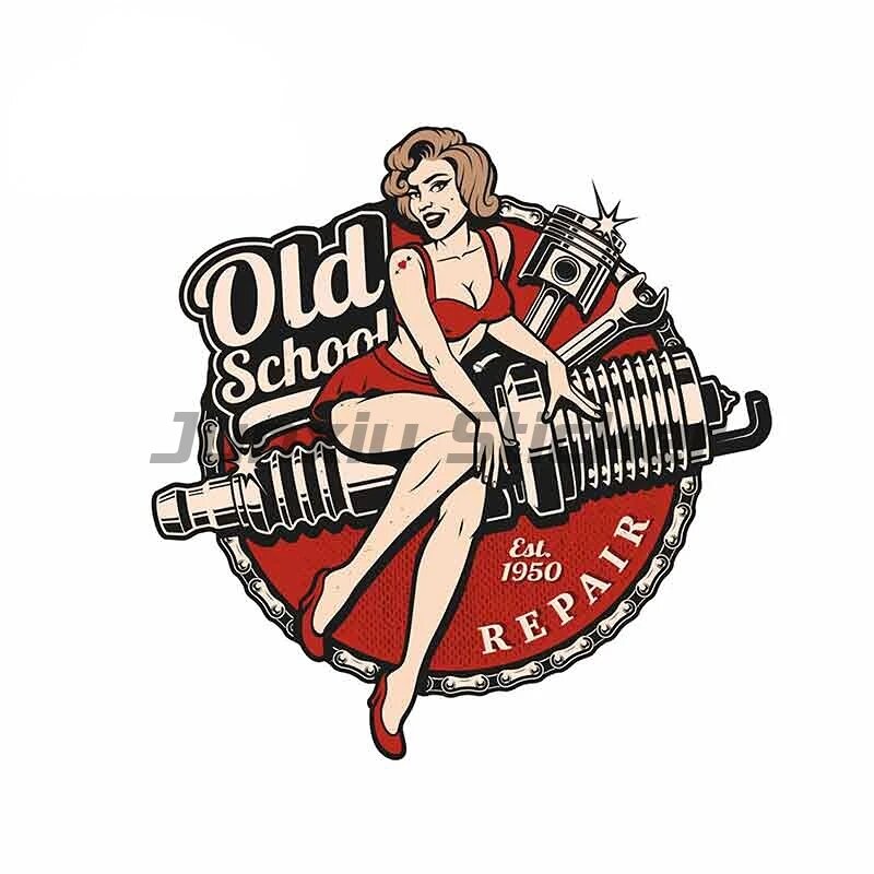 Ретро Pin Up для девочек, шкафчик, ящик для инструментов, наклейки для ноутбука, автомобиля, 1, 10cm