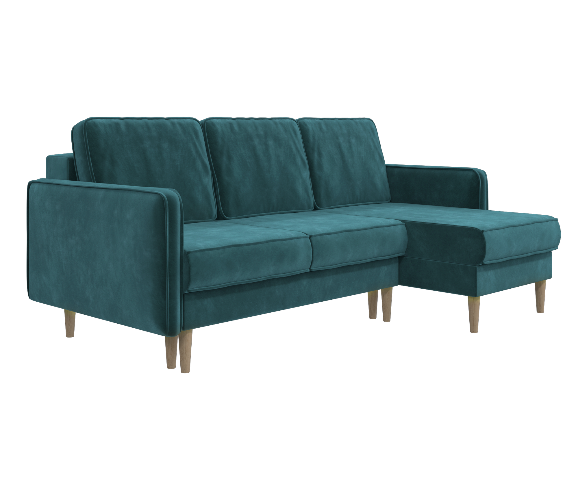 Диван угловой DiHall Монэ Зара, изумрудный, велюр, 195х148 см