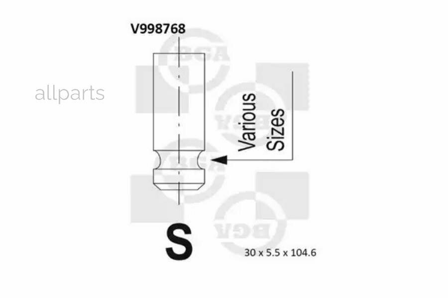 BGA V998768 Клапан выпускной