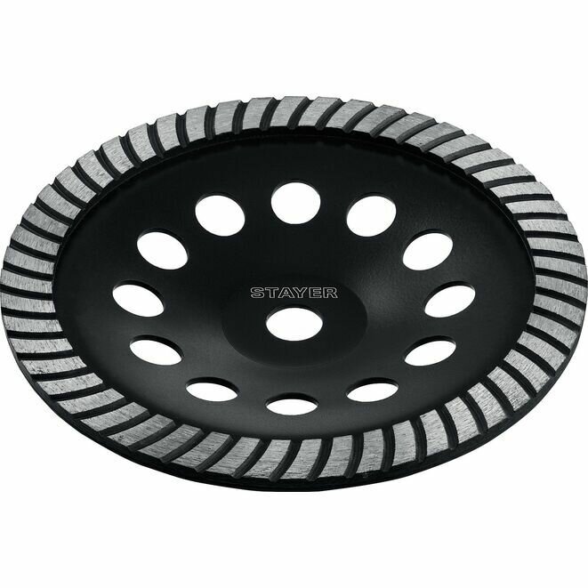Чашка алмазная, сегментированная, шлифовальная Turbo, STAYER 230 мм