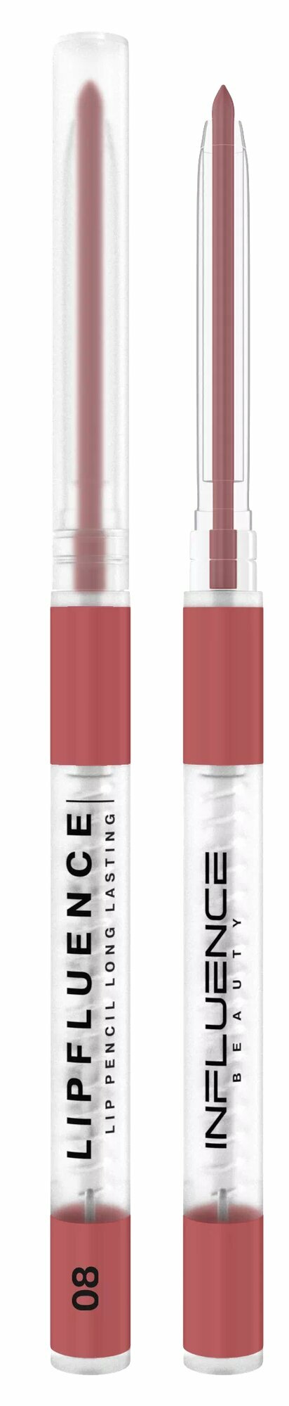 Карандаш для губ автоматический гелевый стойкий Influence Beauty Lipfluence т.08