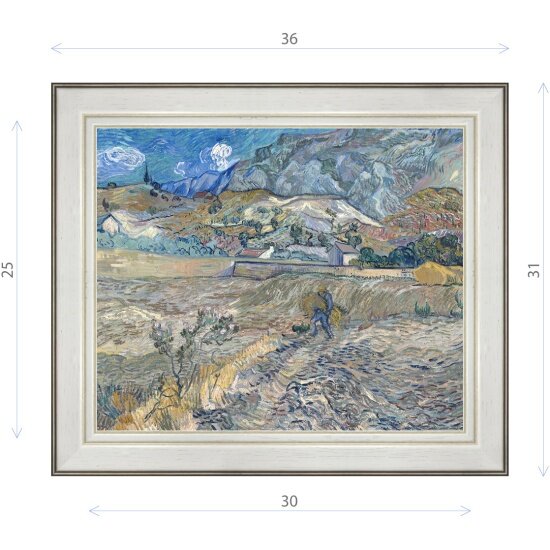 Картина Декор Депо Винсента Ван Гога Огороженное поле с крестьянином Матовая бумага в раме без стекла 31х36 см, DDK41107E20W30H25P24