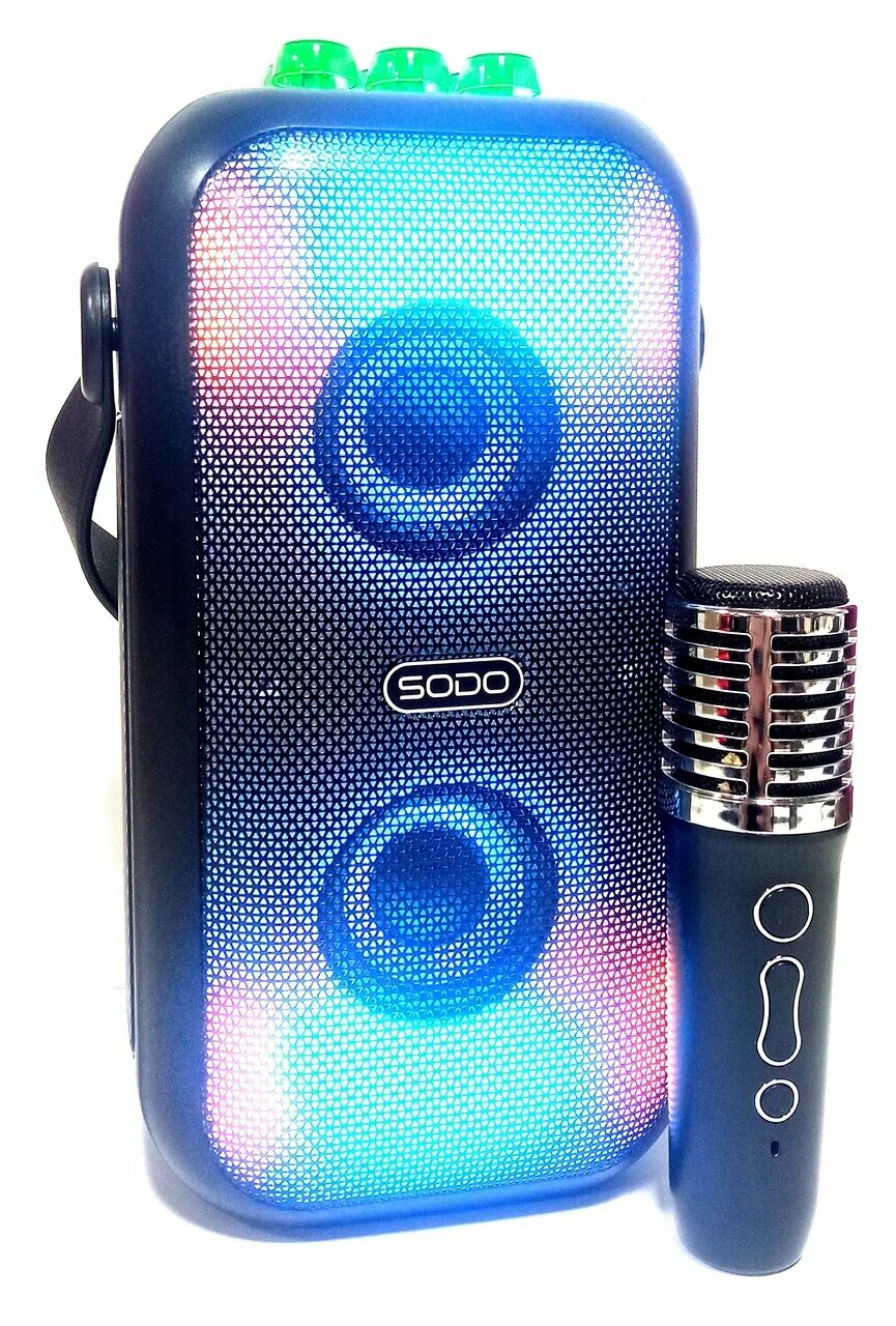 Беспроводная колонка SODO SD06 +беспроводной микрофон (черный)