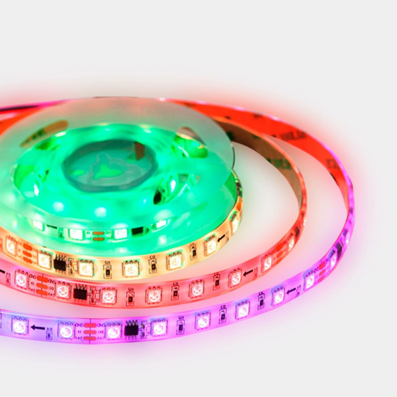 10-95 Комплект адресной светодиодной ленты 24В, 14,4Вт м, smd5050, 60д м, IP65, ширина подложки 10мм