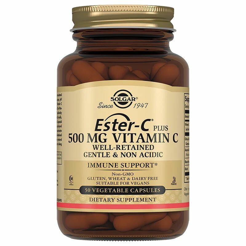 БАД Solgar Капсулы "Эстер-С плюс Витамин С 500 мг", 50 шт. Ester-C Plus 500 mg Vitamin C