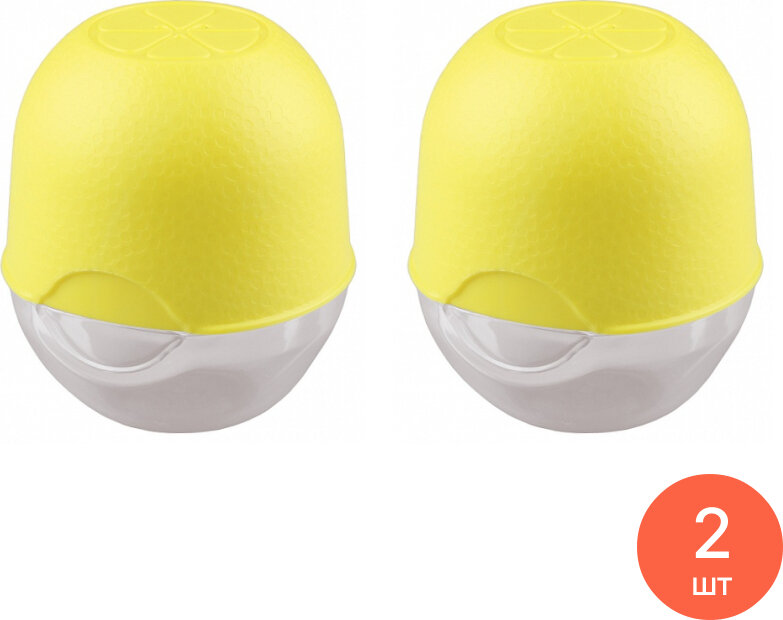 Контейнер для хранения продуктов Phibo для лимона полистирол прозрачный/желтый (комплект из 2 шт)